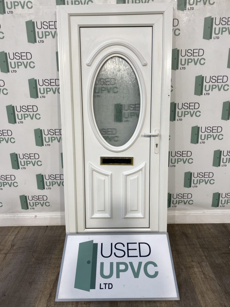UPVC White Front Door | Green doors