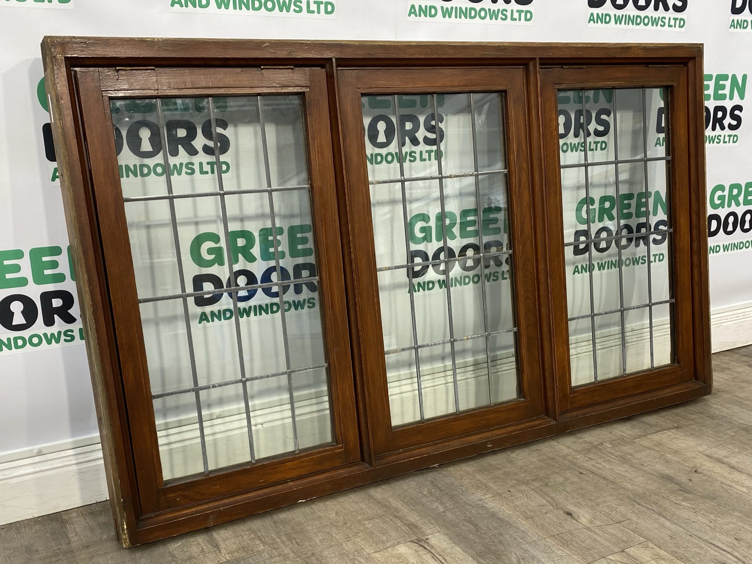 Solid Oak Brown Casement Window | Green doors