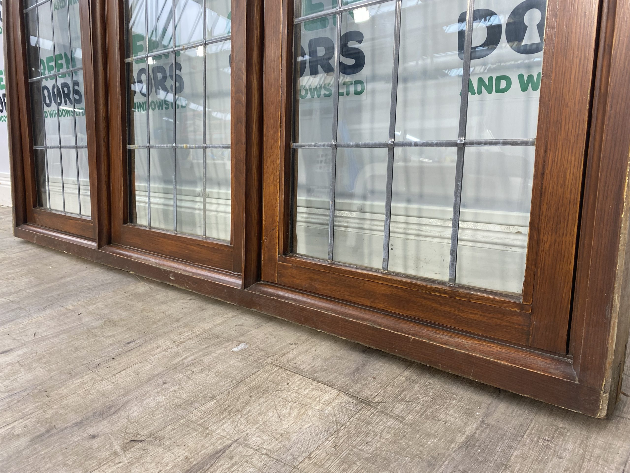 Solid Oak Brown Casement Window | Green doors