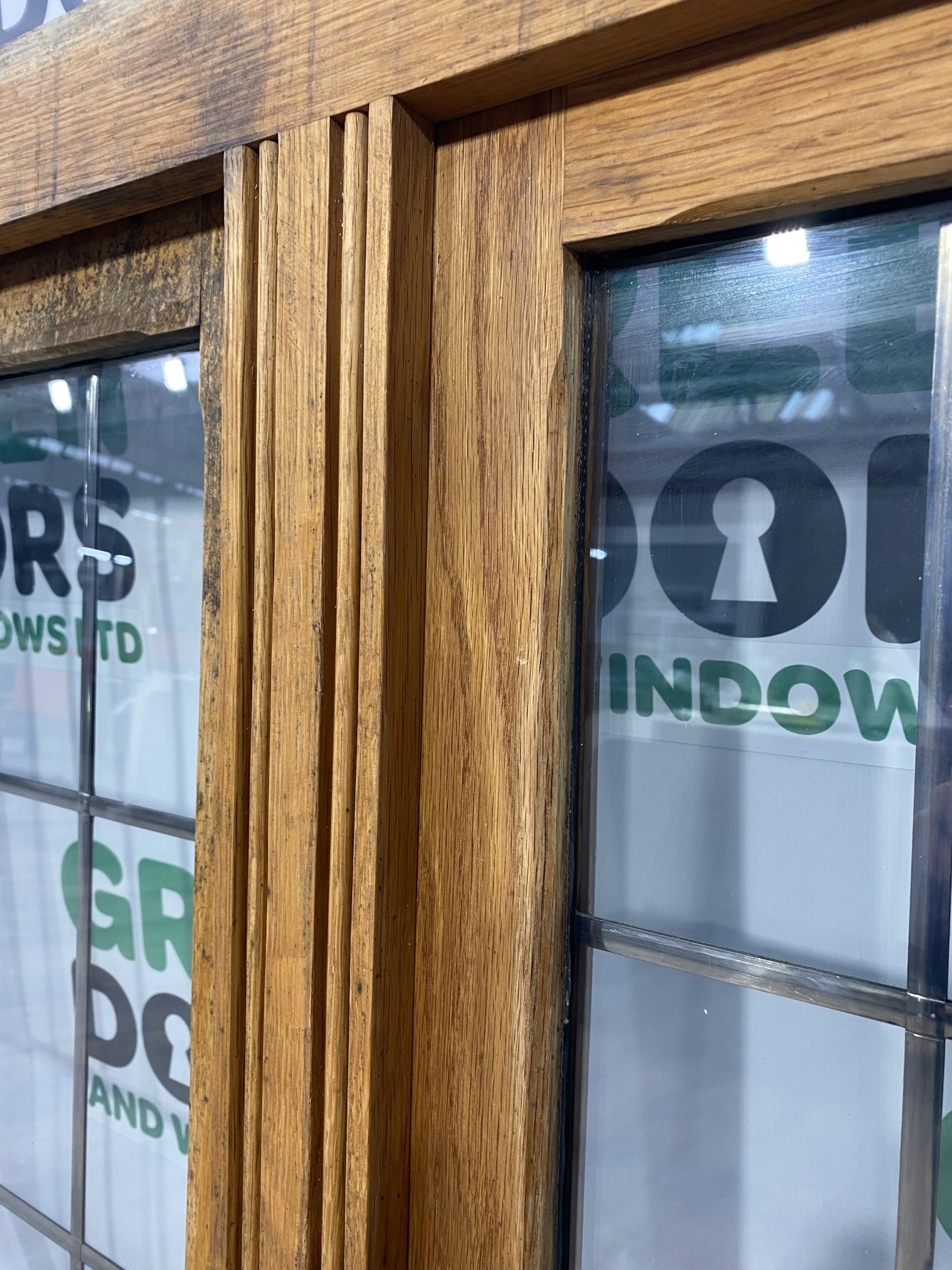 Solid Oak Brown Casement Window | Green doors