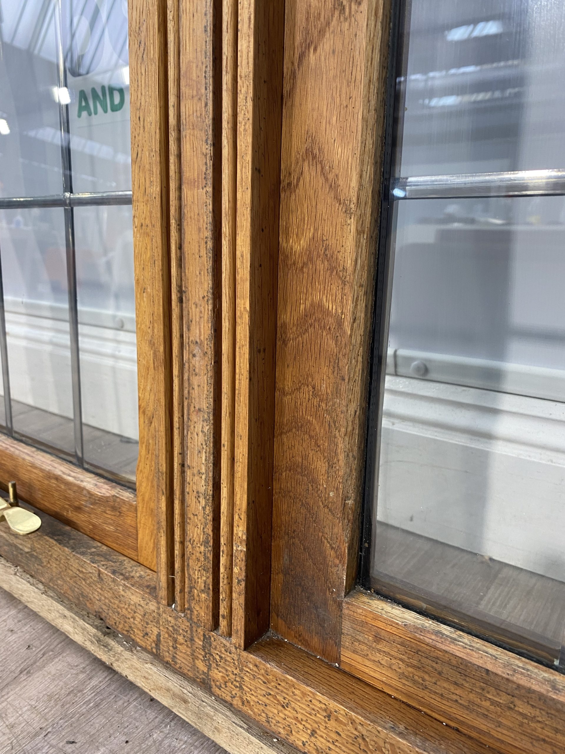 Solid Oak Brown Casement Window | Green doors