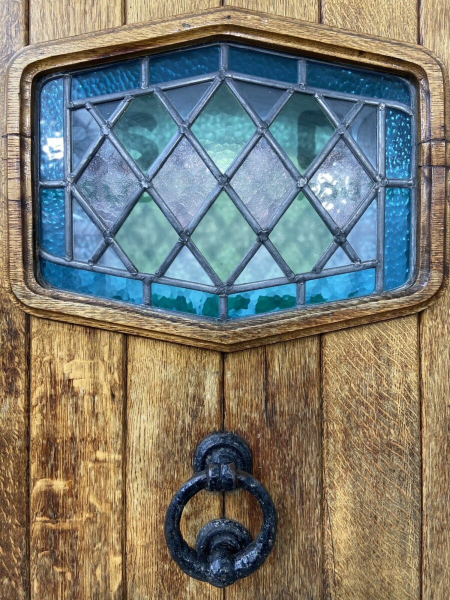 Wooden Solid Oak Front Door 1930s Bespoke External Exterior Wood Leaded ...