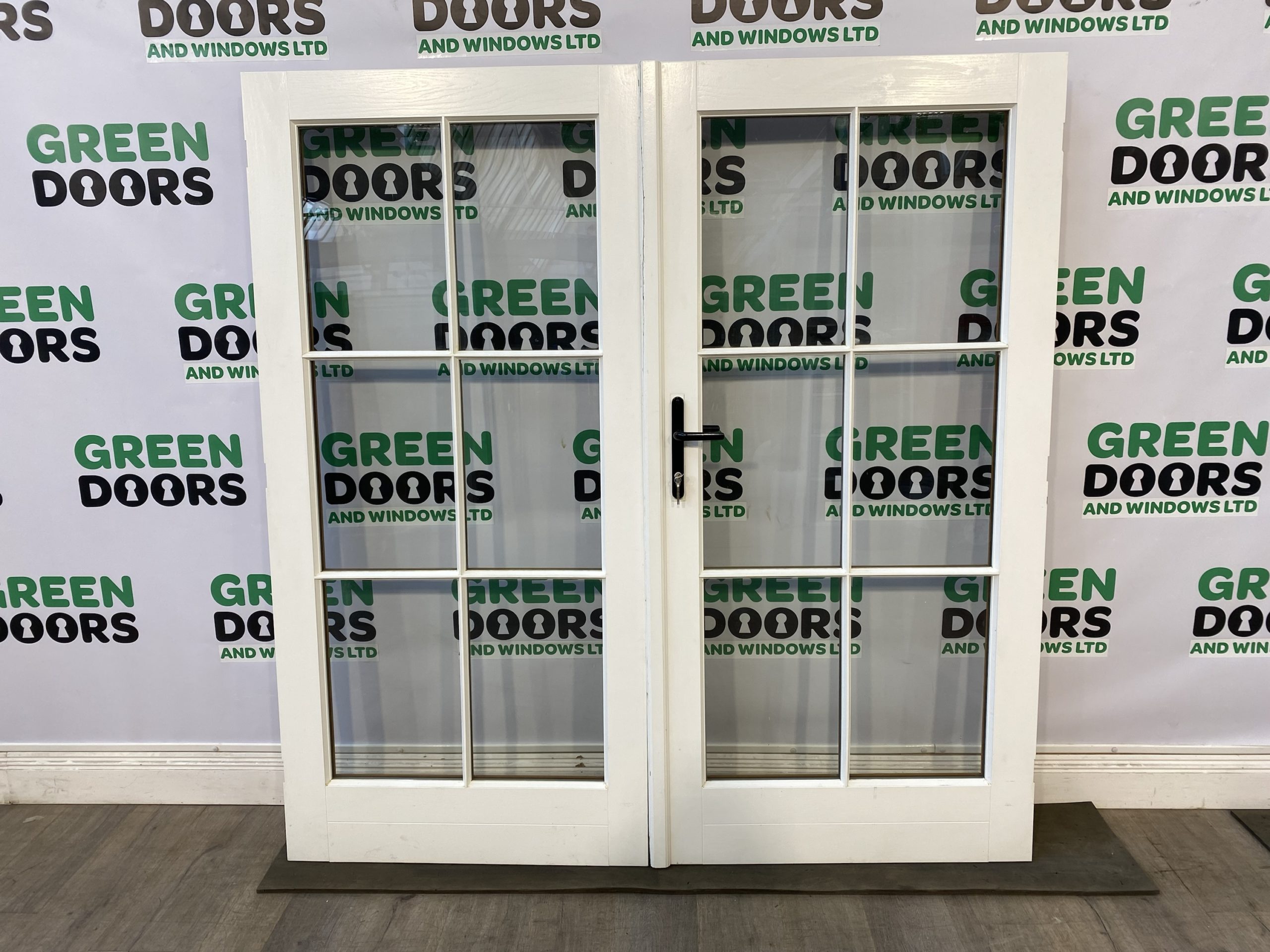 Timber Windows Solid Oak Brown (Golden Oak) French Doors | Green doors
