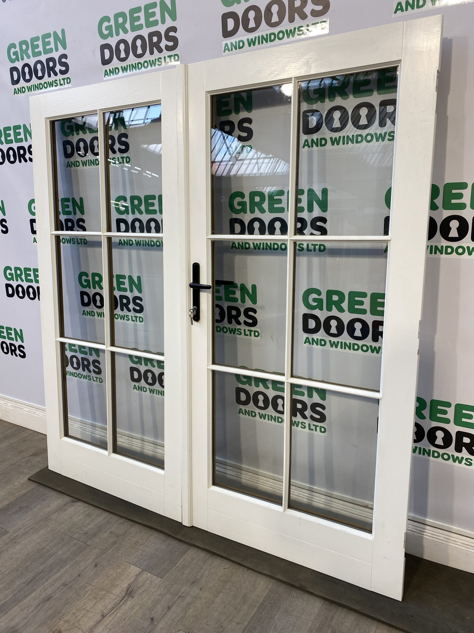 Timber Windows Solid Oak Brown (Golden Oak) French Doors | Green doors