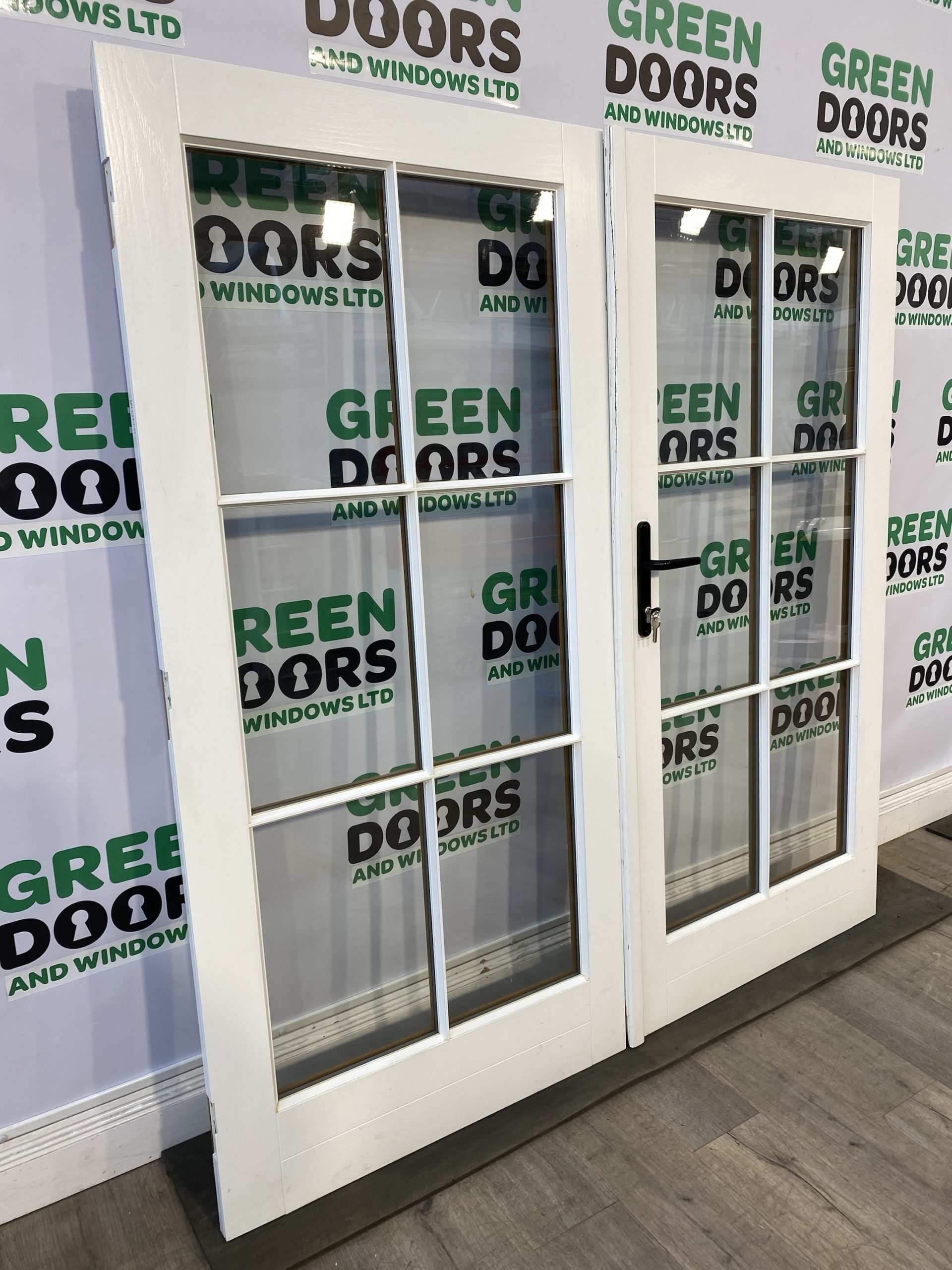 Timber Windows Solid Oak Brown (Golden Oak) French Doors | Green doors