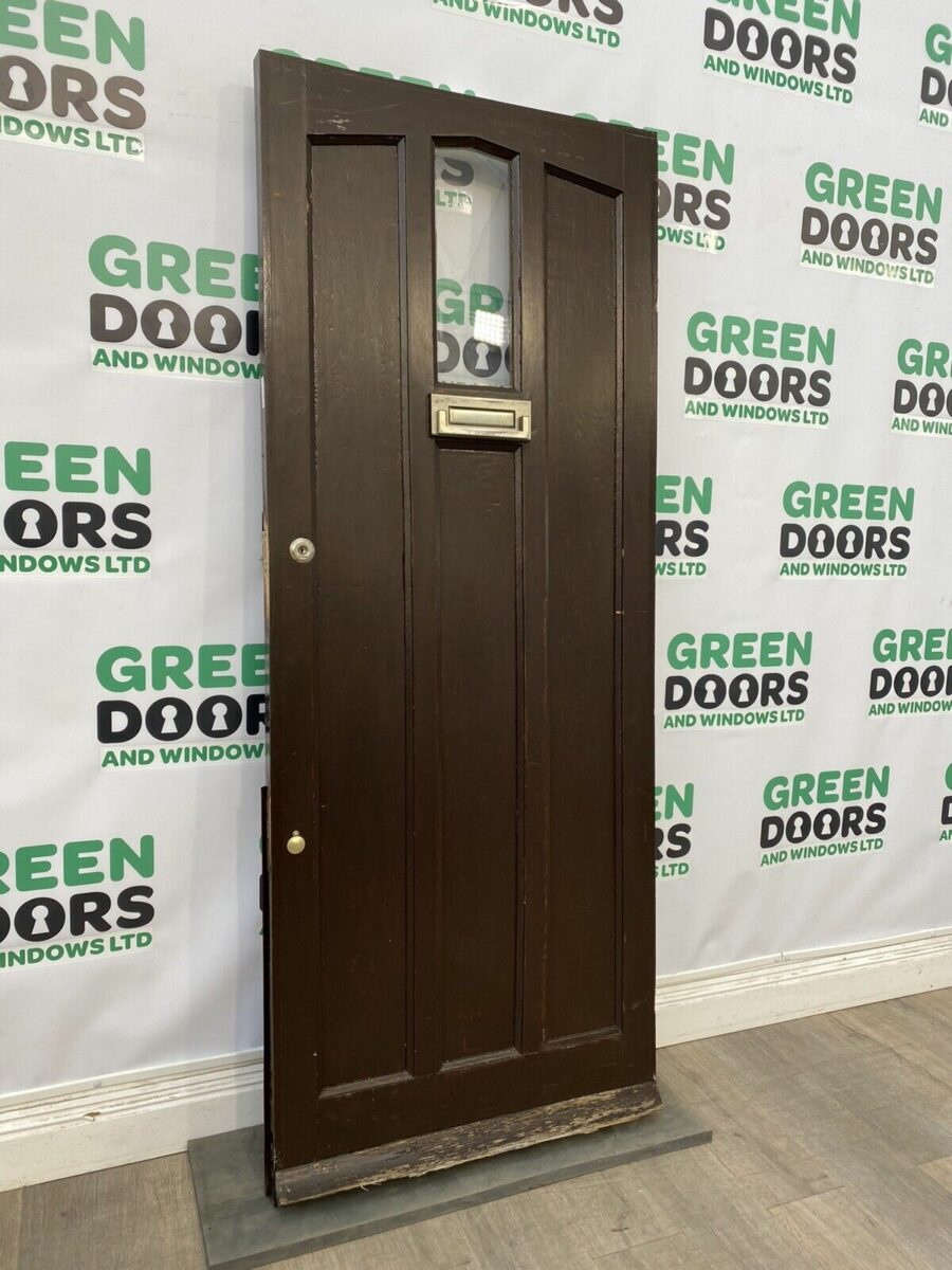 Wooden Solid Oak Front Door Hardwood Brown 1930s Exterior External ...