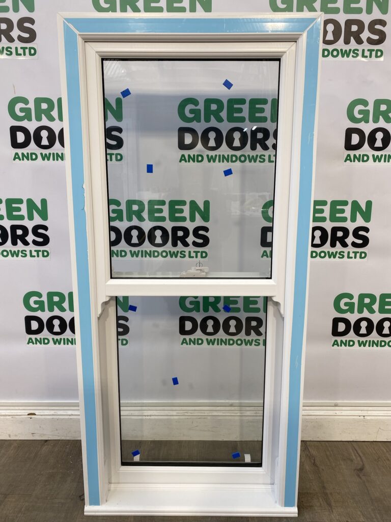 Victorian Sliders Upvc White Box Sash Window | Green doors