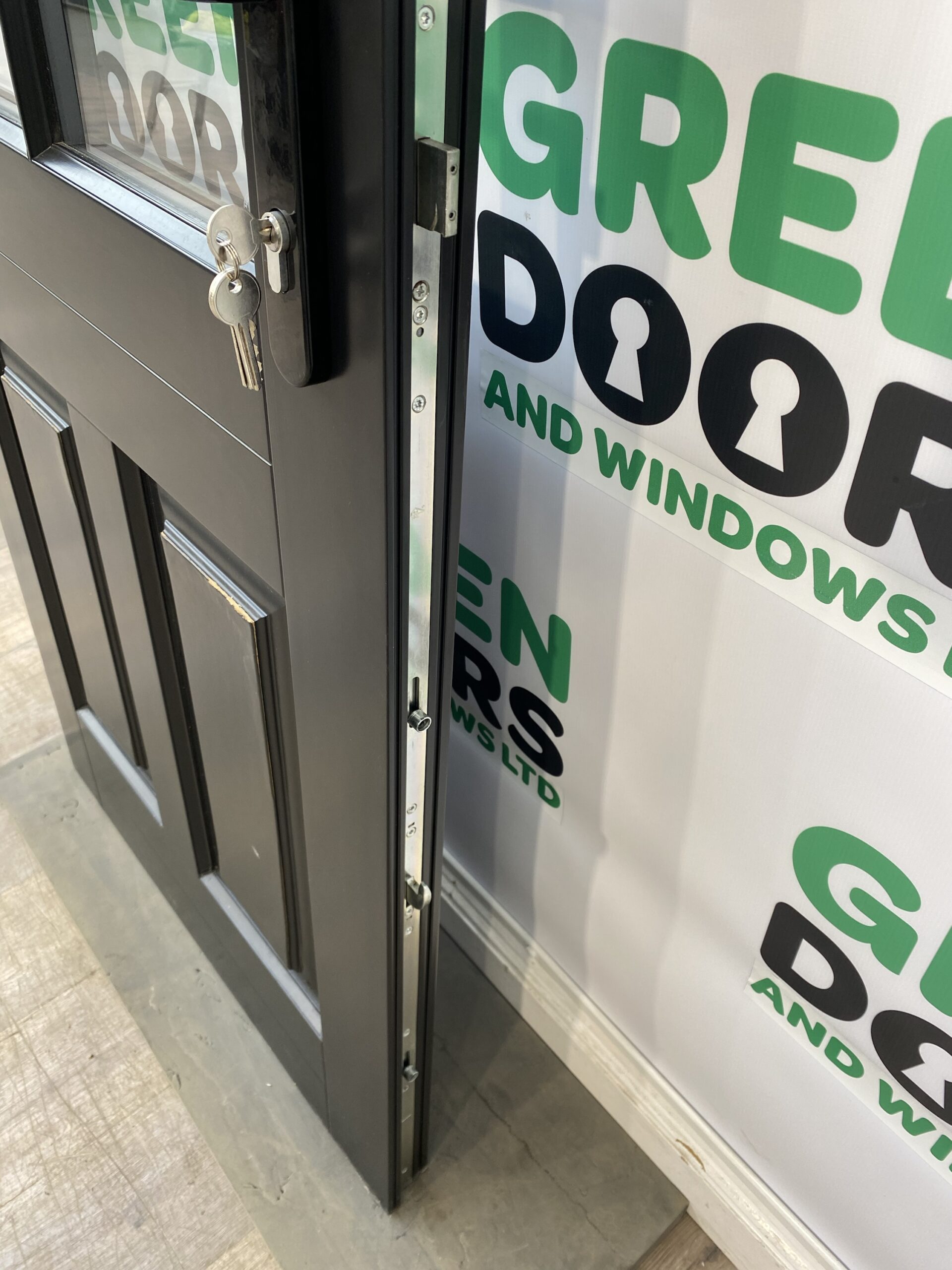 Timber Windows Wooden - Pine Black Back Door | Green doors