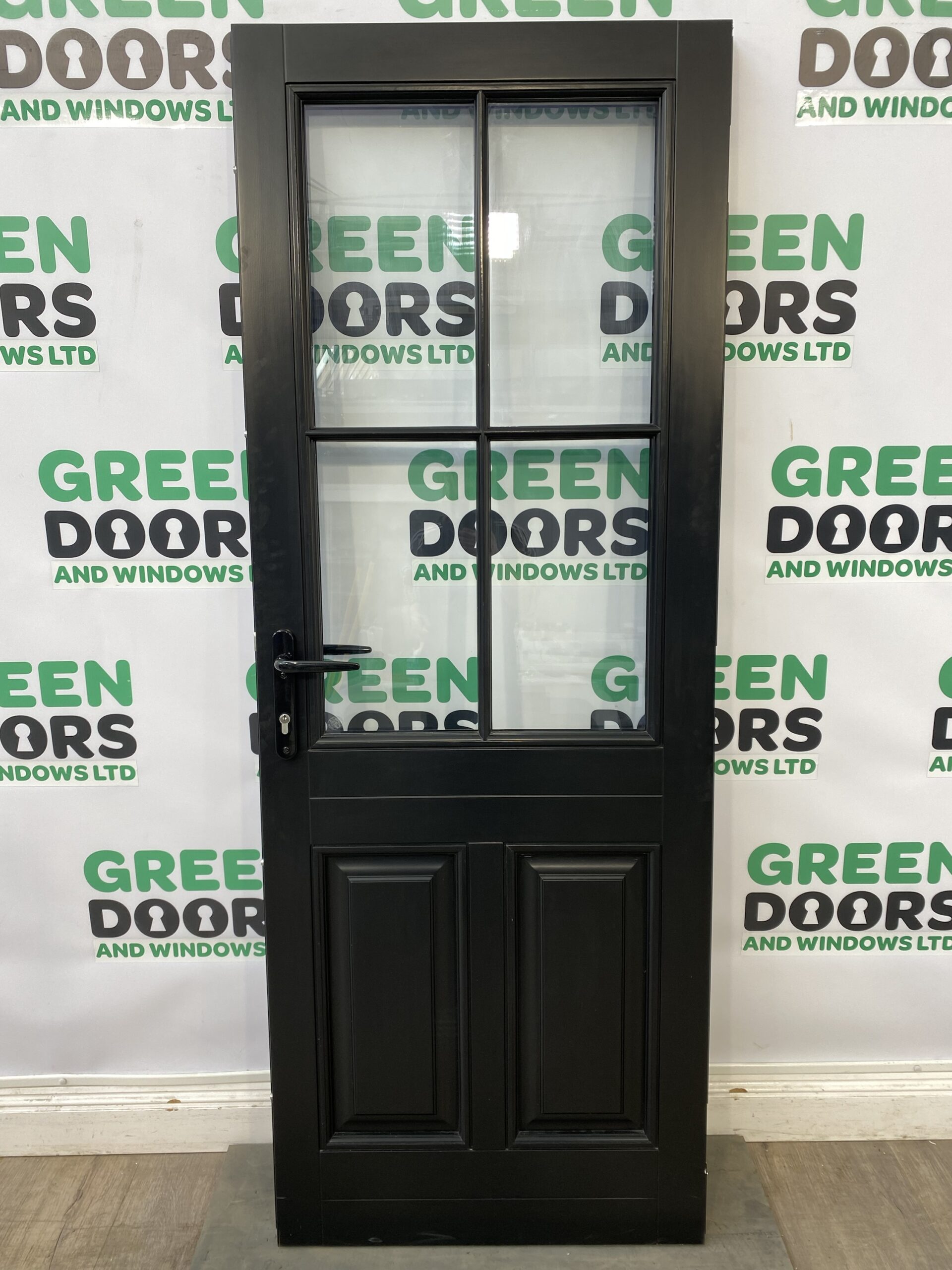 Timber Windows Wooden - Pine Black Back Door | Green doors