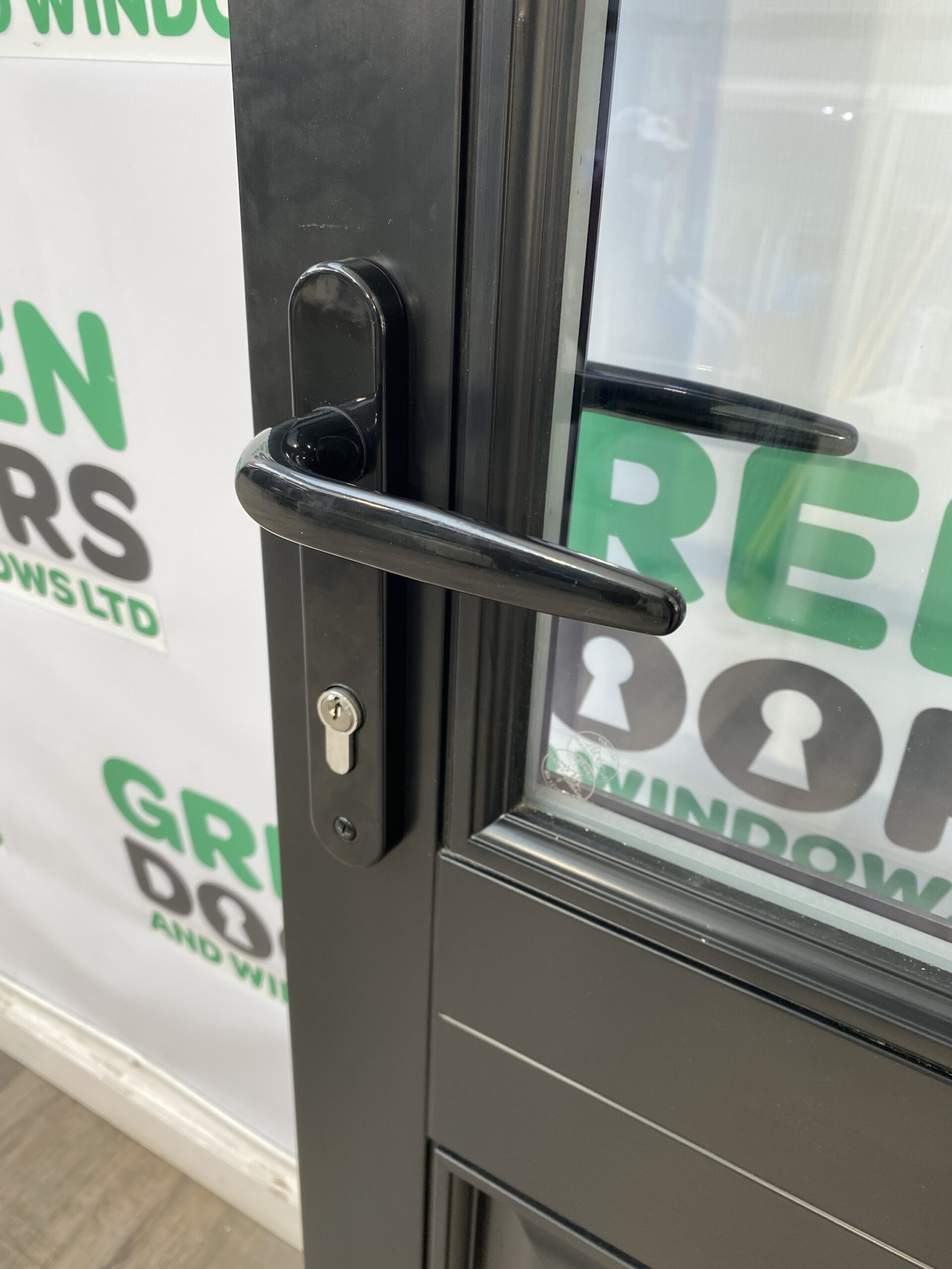 Timber Windows Wooden - Pine Black Back Door | Green doors