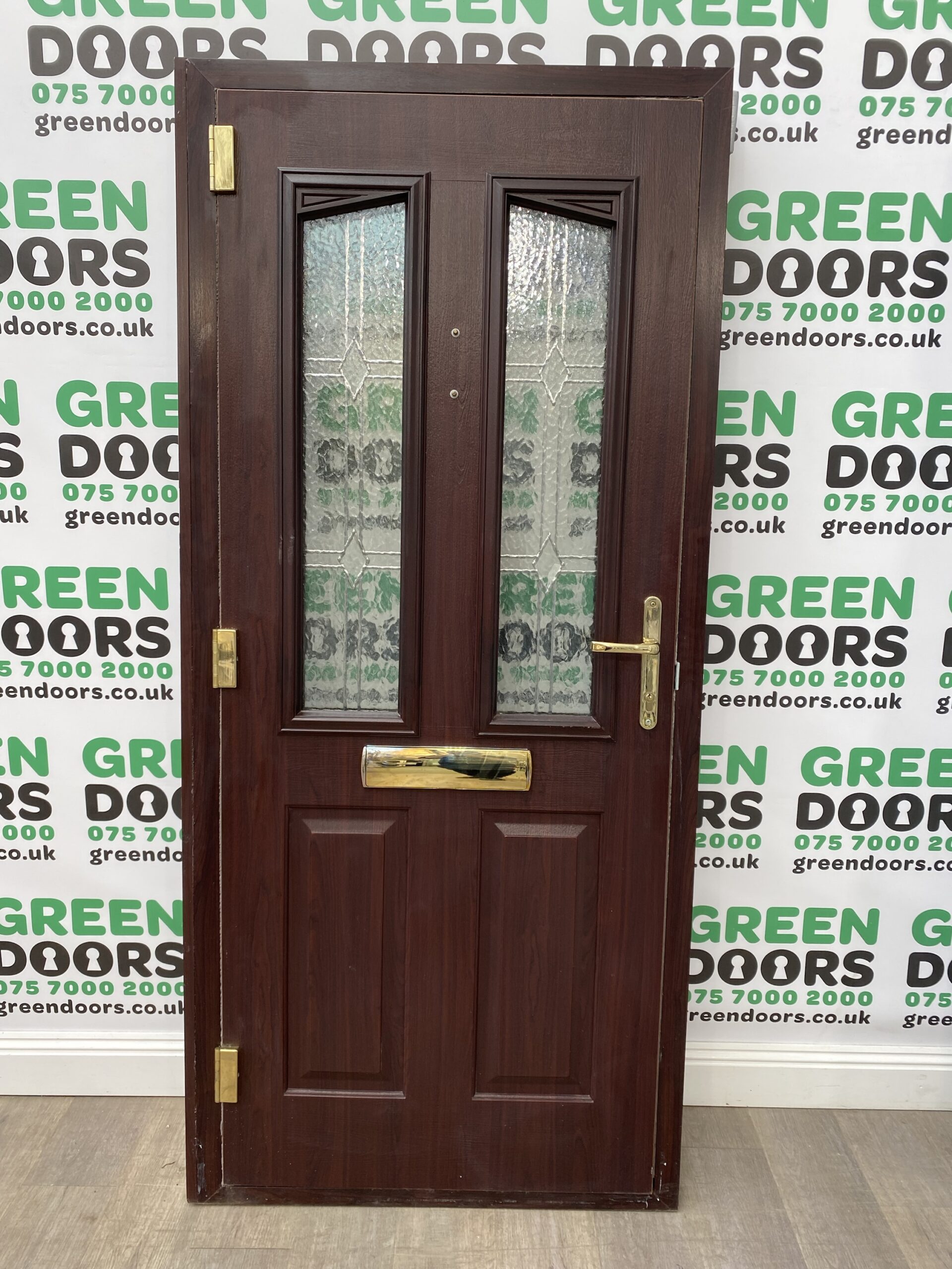 Upvc Brown (Rosewood) Front Door | Green doors