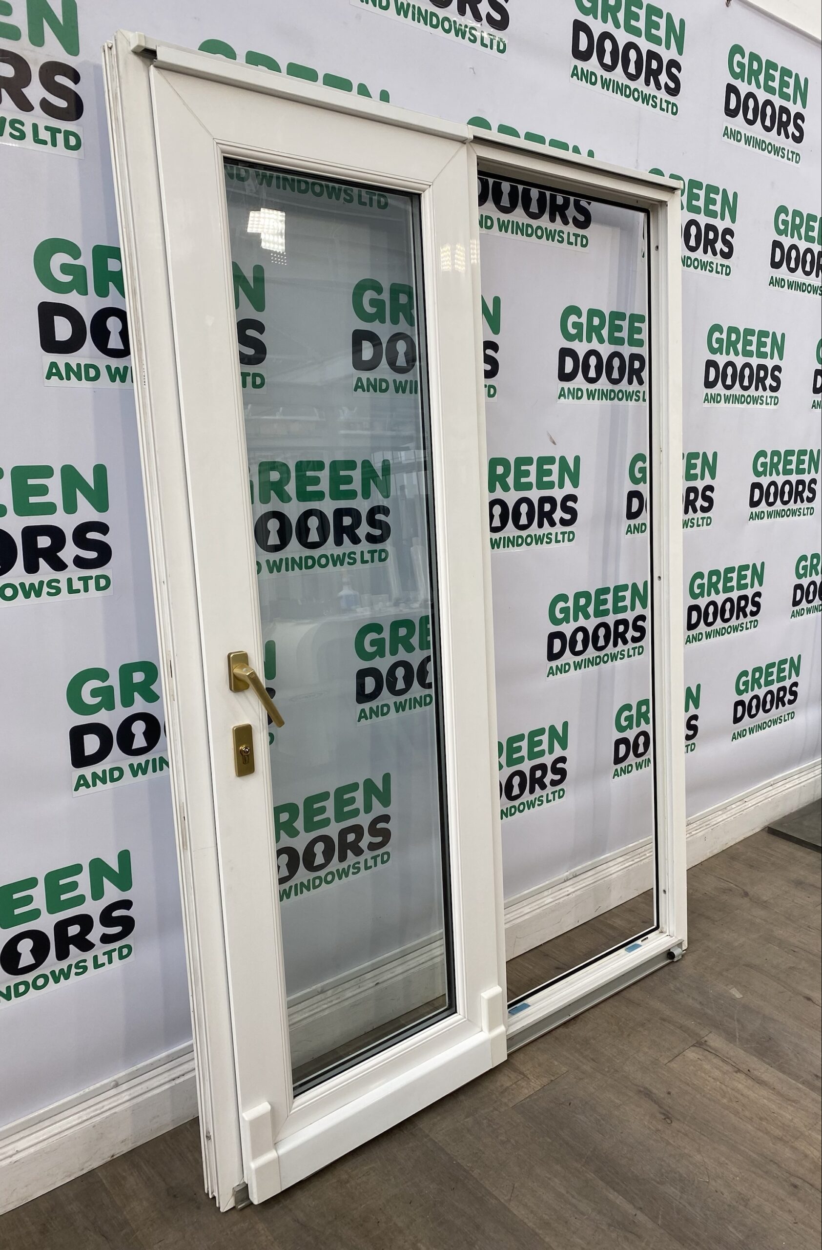 uPVC White Tilt & Slide Back Door | Green doors
