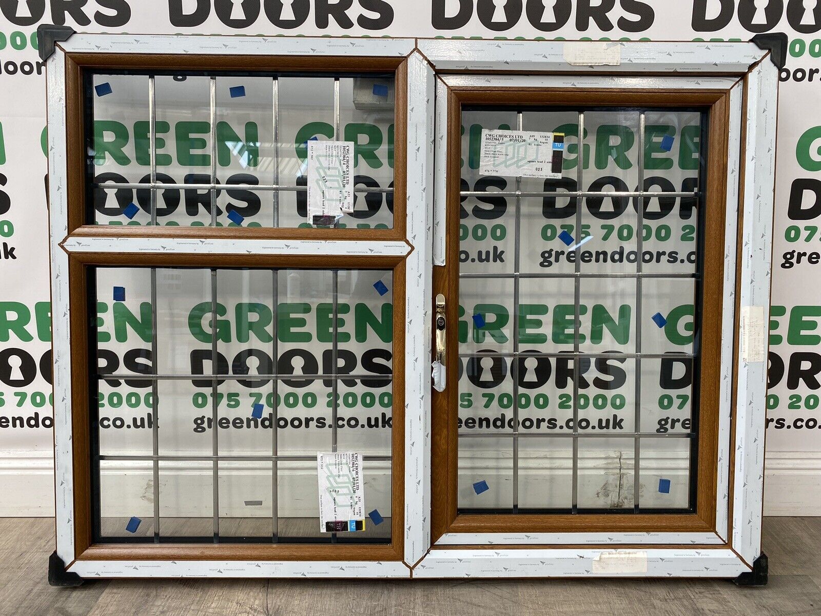 Profine Upvc Brown (Golden Oak) Casement Window | Green doors