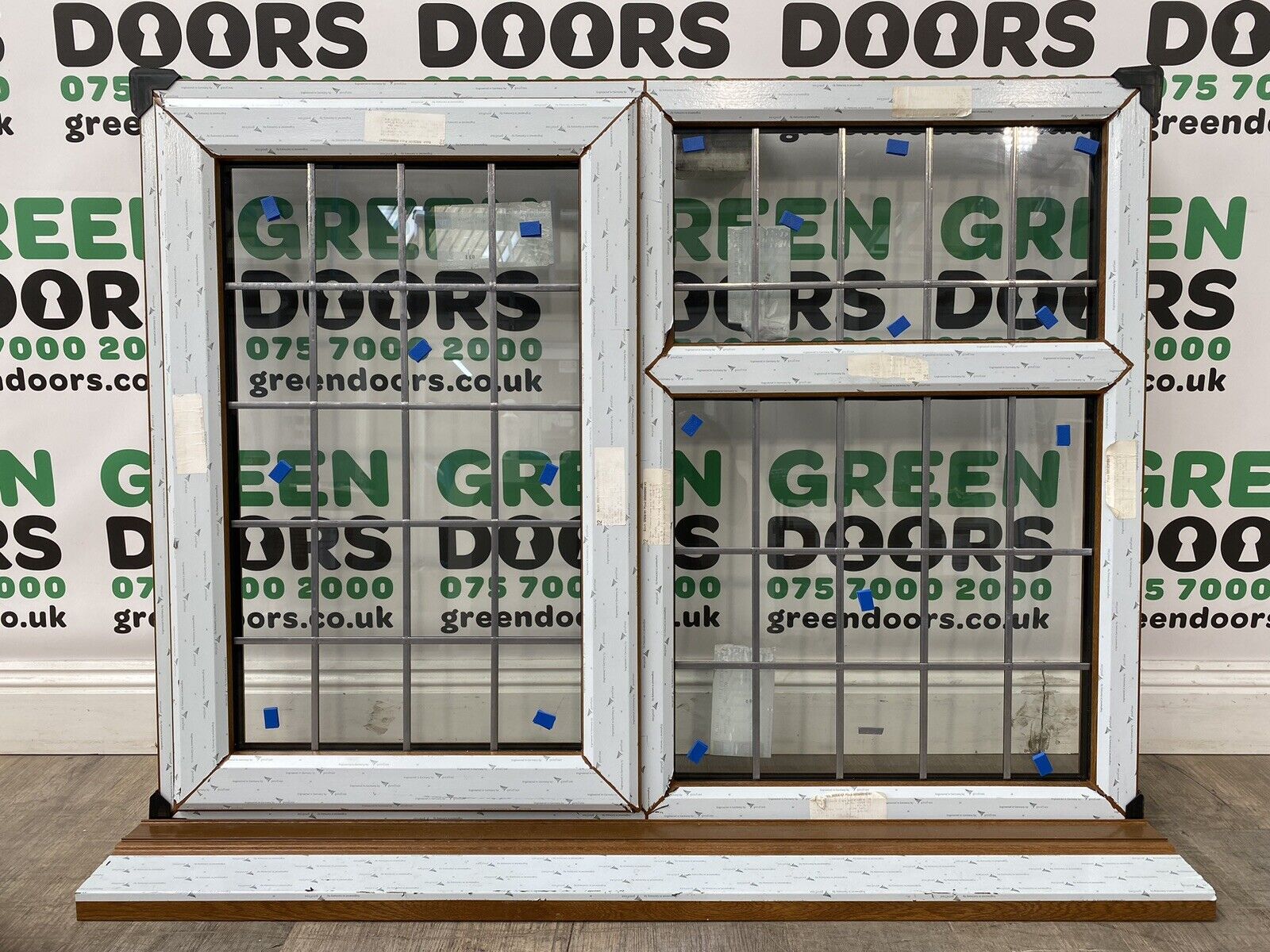 Profine Upvc Brown (Golden Oak) Casement Window | Green doors