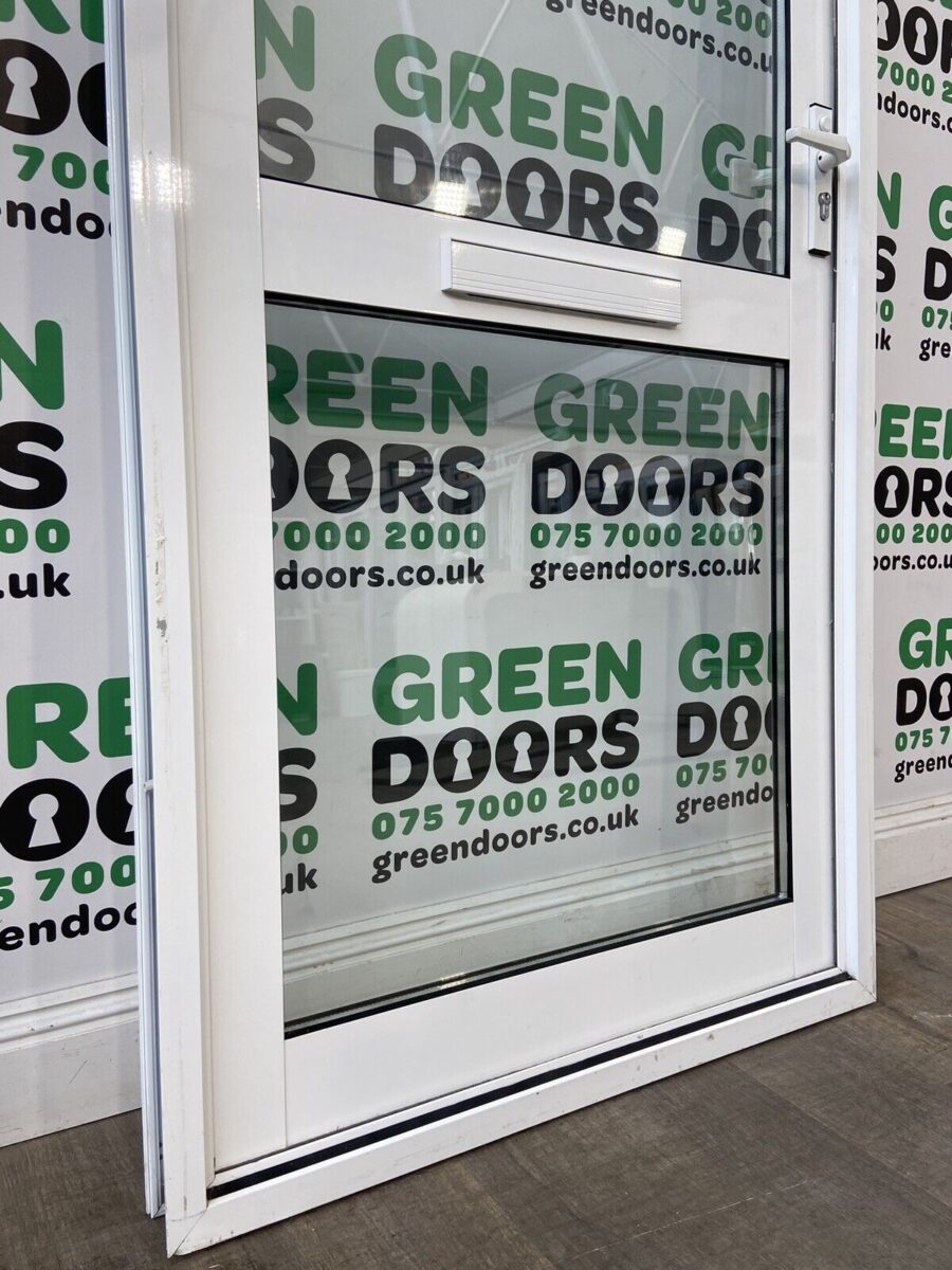 ALUMINIUM FRONT DOOR WHITE USED EXTERIOR EXTERNAL OUTWARDS DOUBLE ...