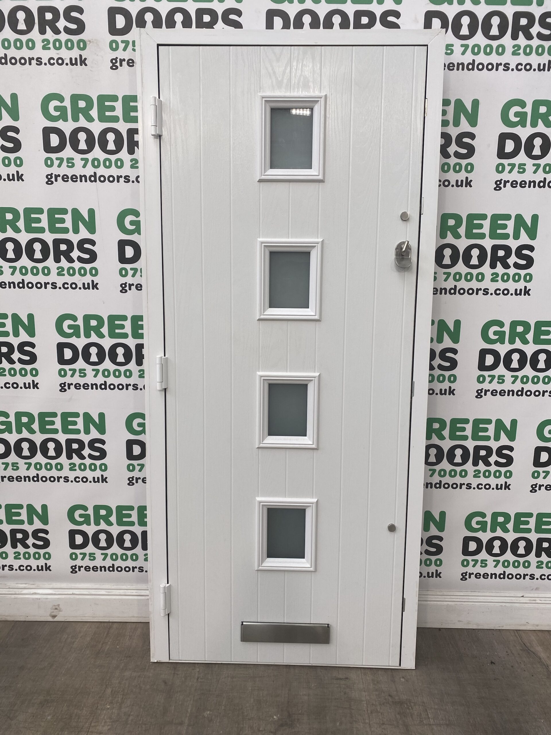 'VEKA' uPVC Anthracite Grey Front Door | Green doors