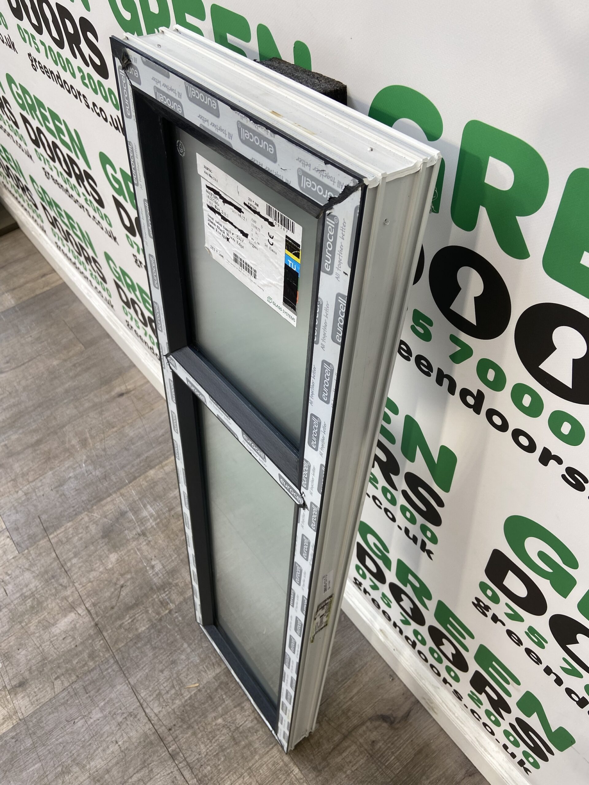 Eurocell uPVC Anthracite Grey Fixed Window | Green doors
