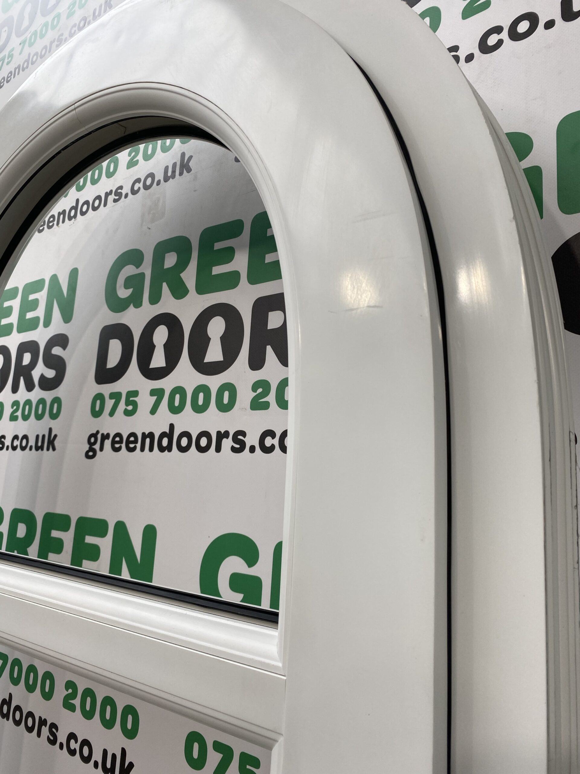 'Rehau' uPVC White Back Door | Green doors