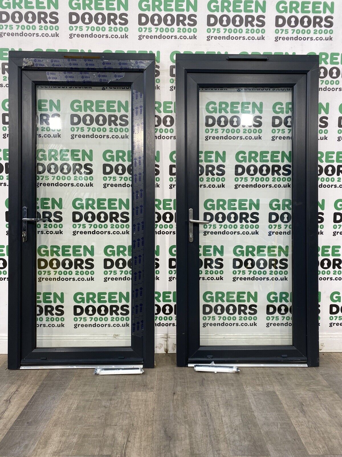 'Sovereign Group' uPVC Anthracite Grey Back Door | Green doors
