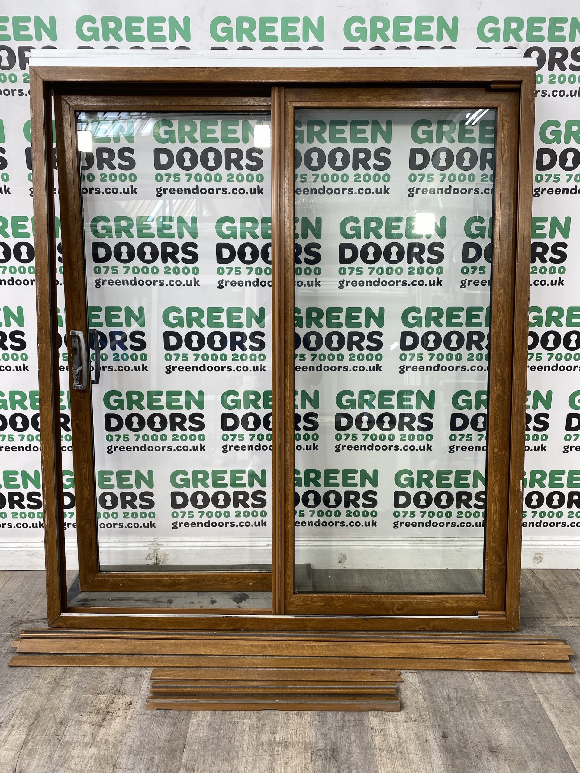 Upvc Brown (Golden Oak) Patio/Sliding Doors | Green doors