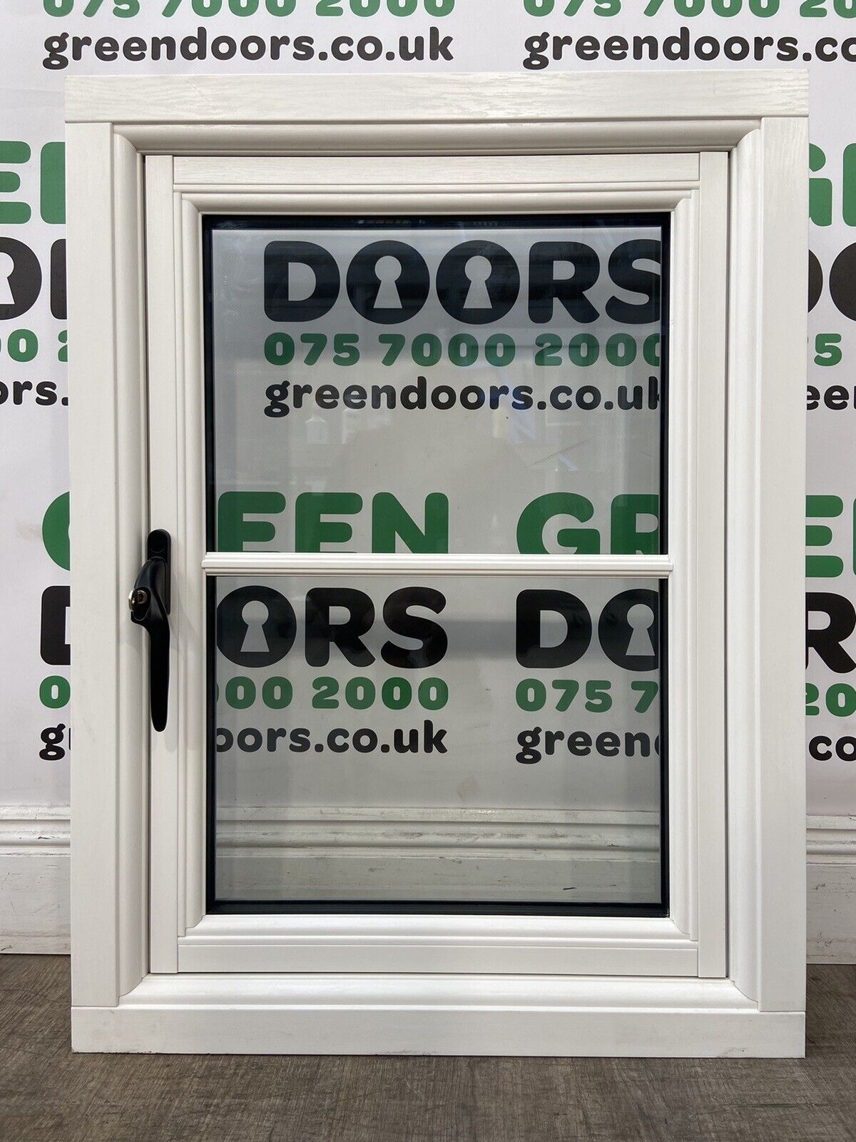 'Halo' uPVC Grey Casement Window | Green doors