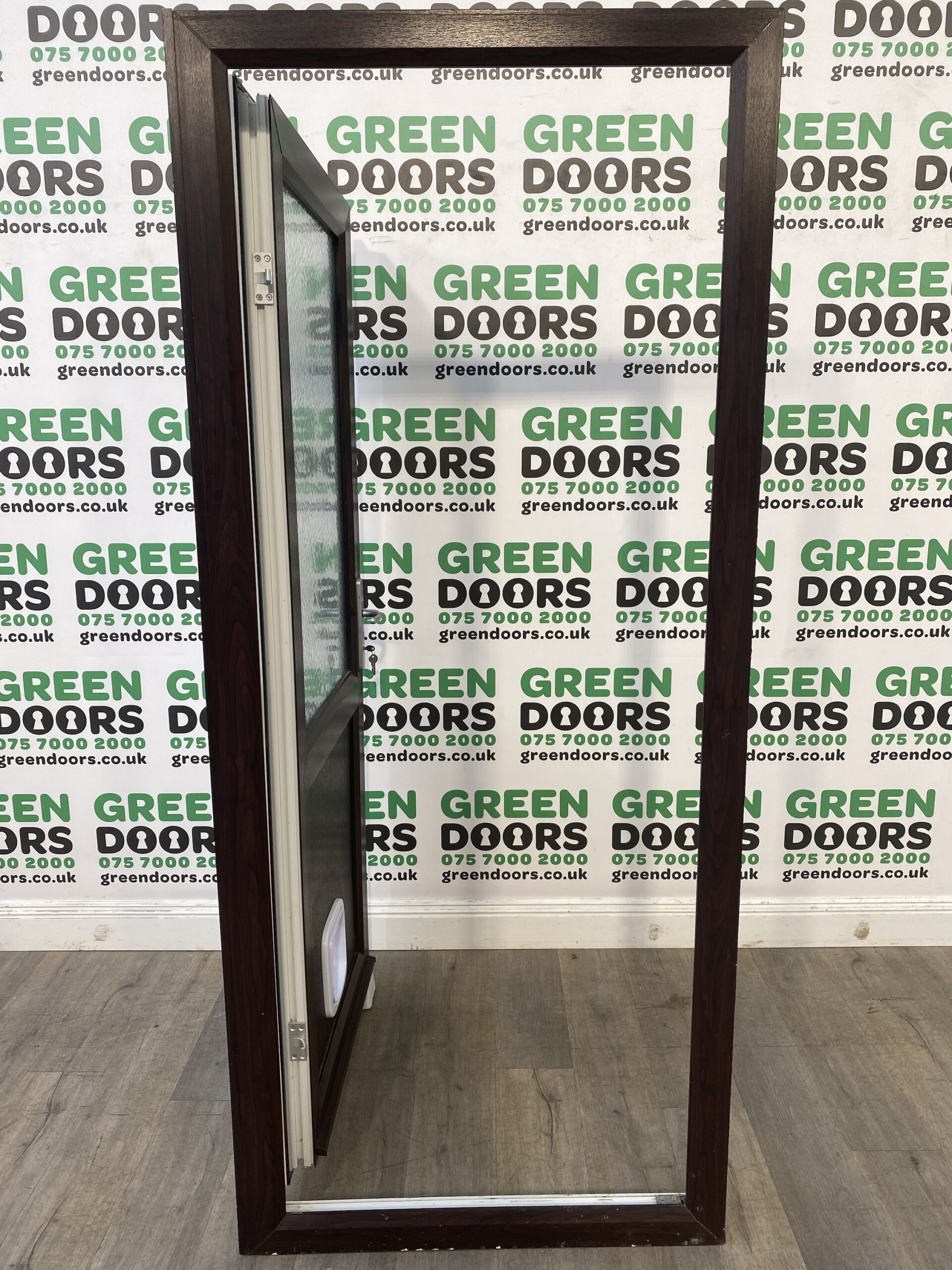Upvc Brown (Rosewood) Back Door | Green doors