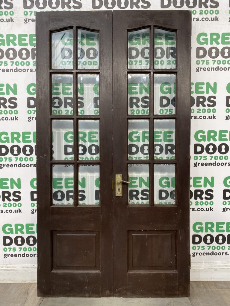 Wooden Hardwood Varnished French Doors | Green doors