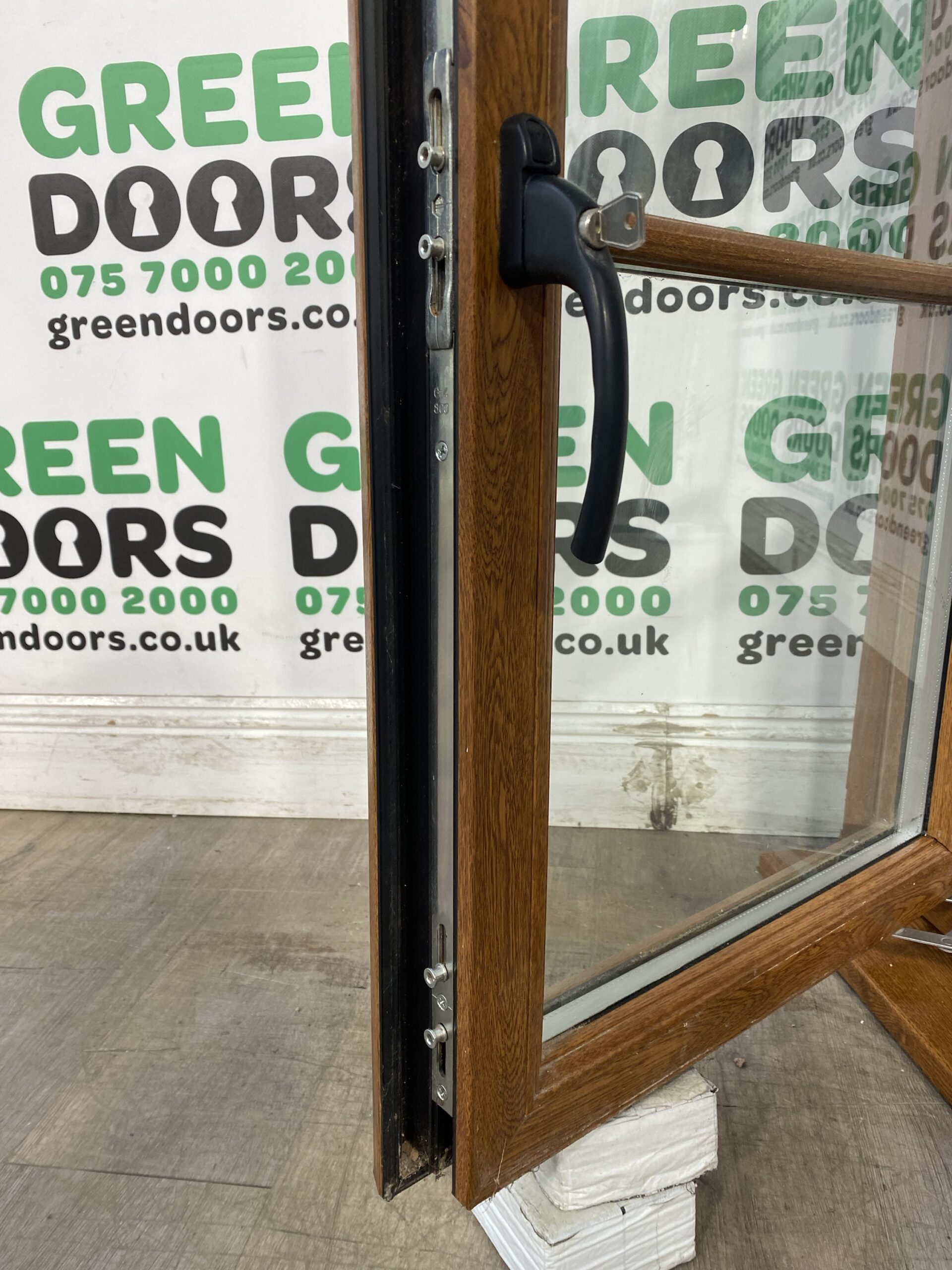 Upvc Brown (Golden Oak) Casement Window | Green doors