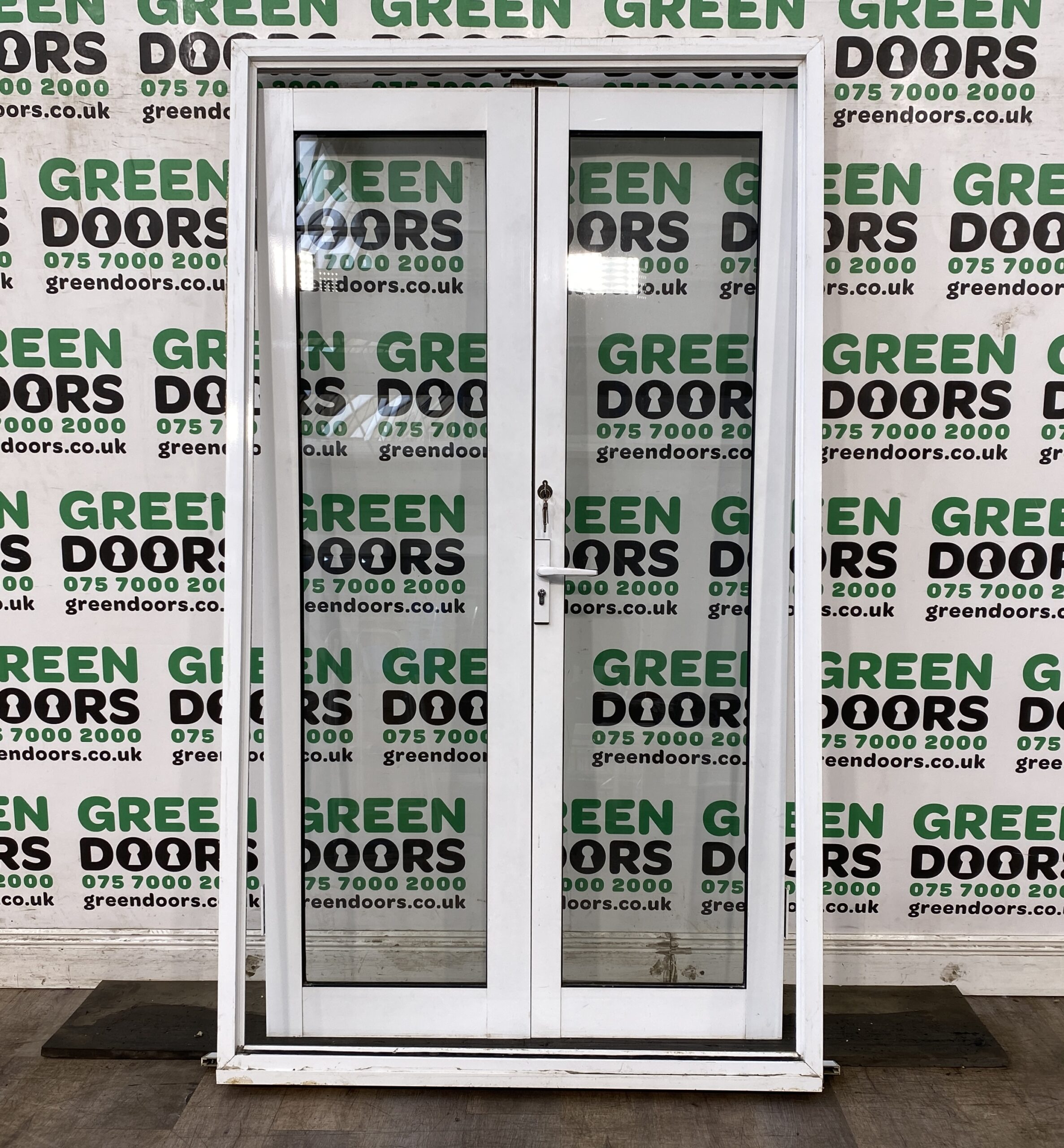 White Aluminium French Doors | Green doors