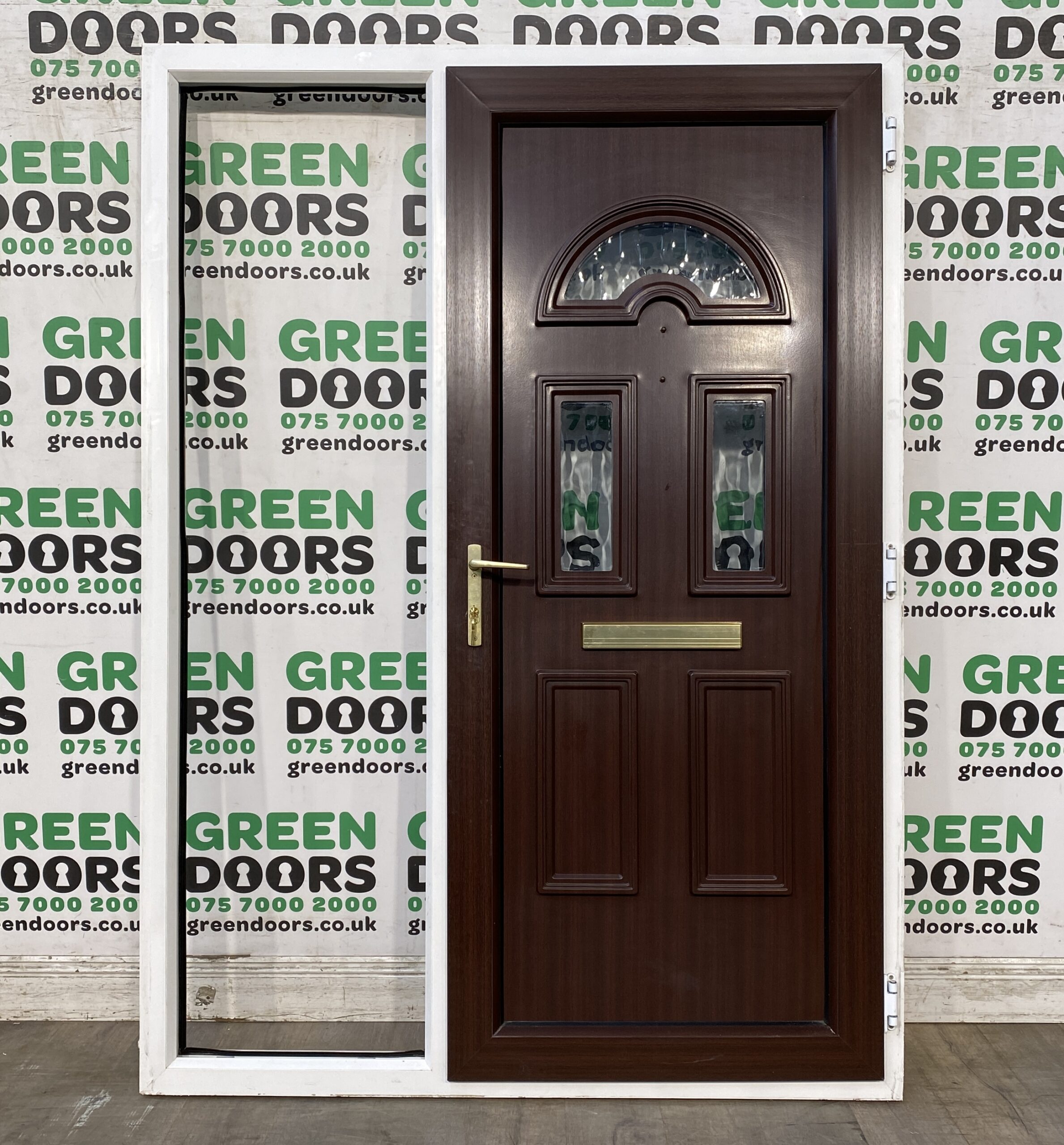 Brown uPVC Front Door | Green doors