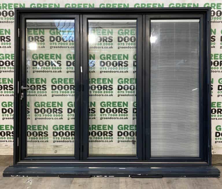 Grey Aluminium Bi-folding doors | Green doors