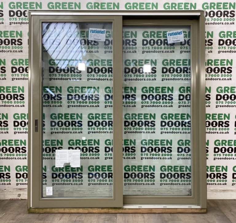 'Super High Quality' Grey Aluminium Patio / Sliding doors | Green doors
