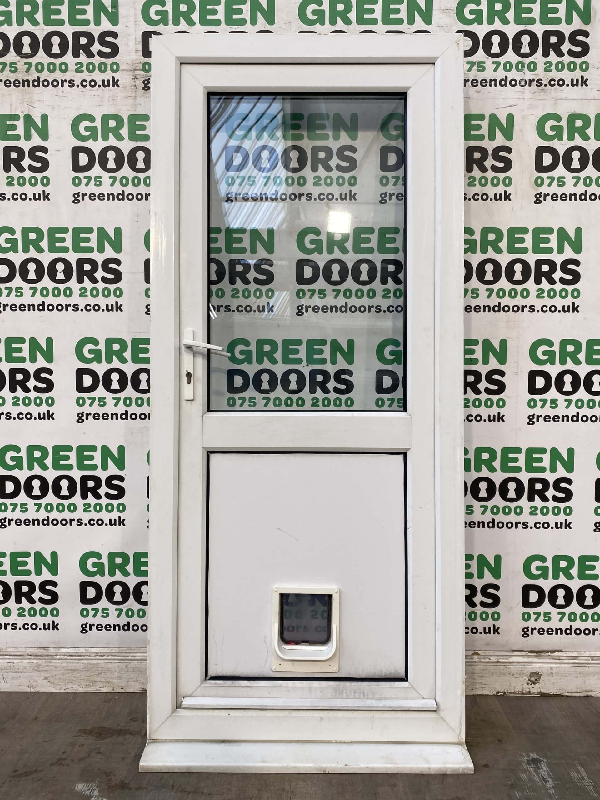 White uPVC Back Door | Green doors