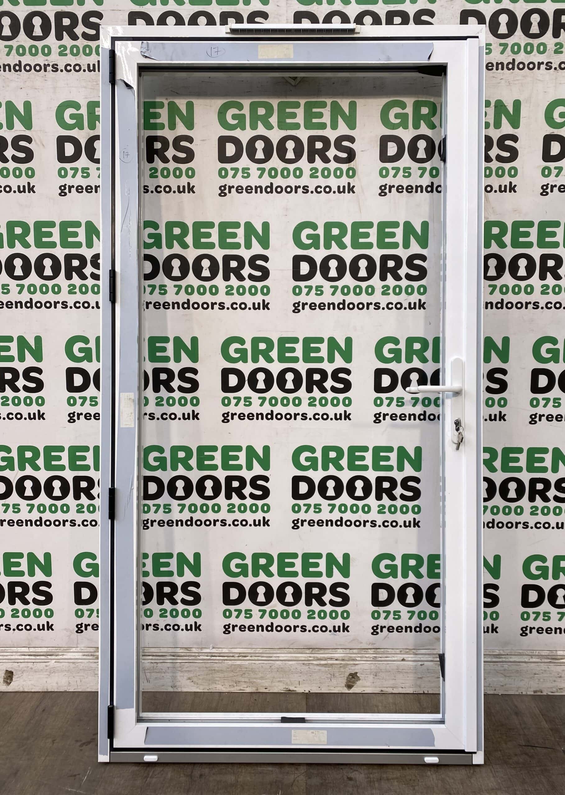 White Aluminium Back Door | Green doors