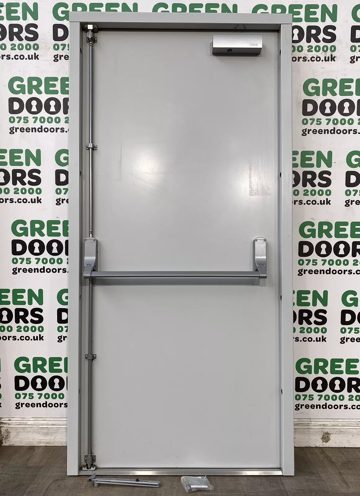 Steel Grey Back Security / Fire Door | Green doors