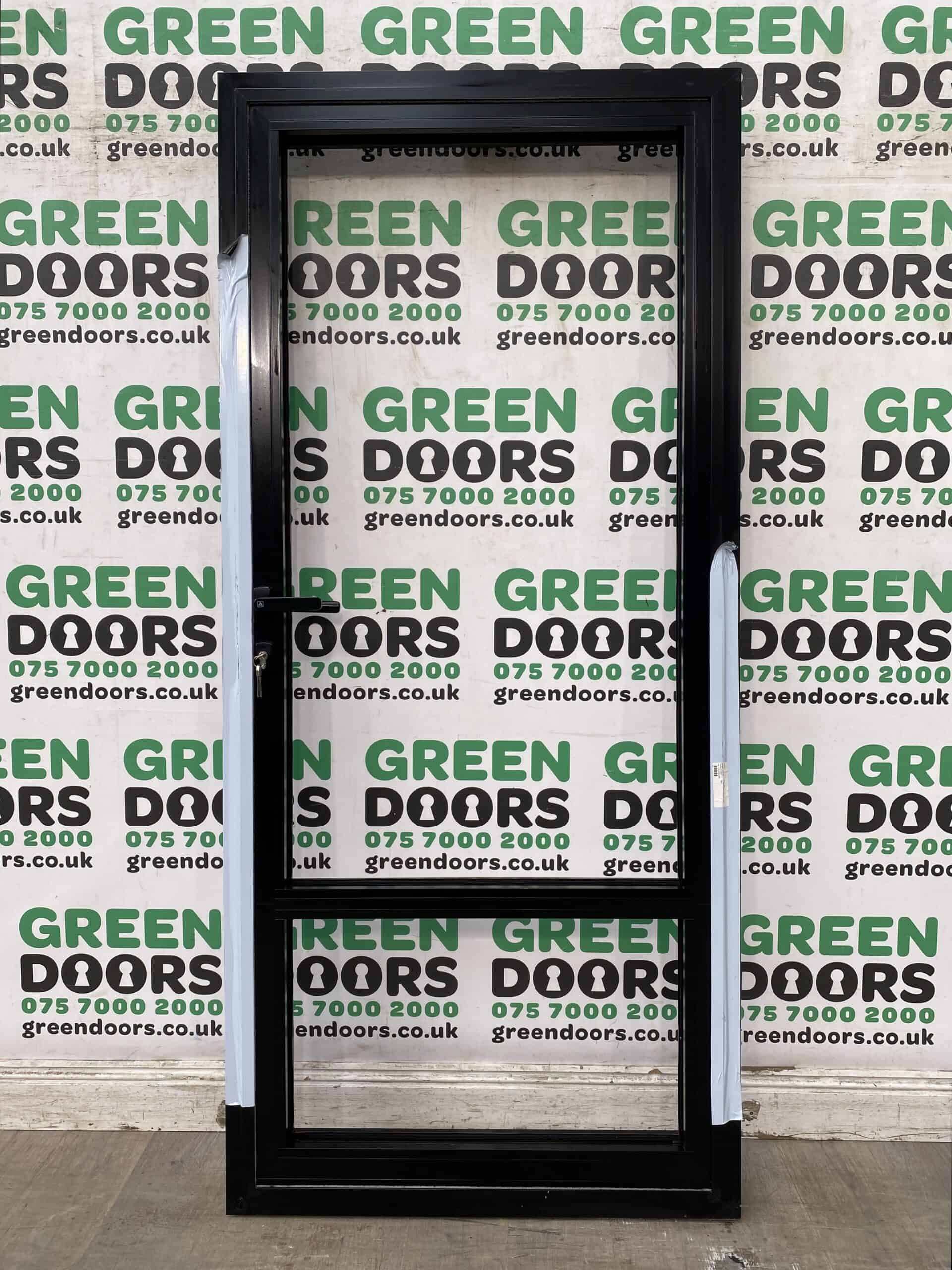 Black Aluminium Back door | Green doors