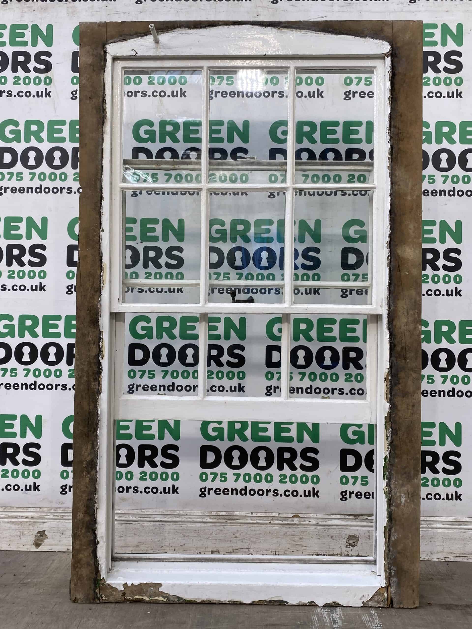 White Wooden Box sash window | Green doors