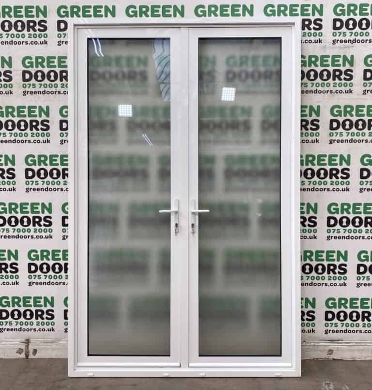 White Aluminium French doors | Green doors