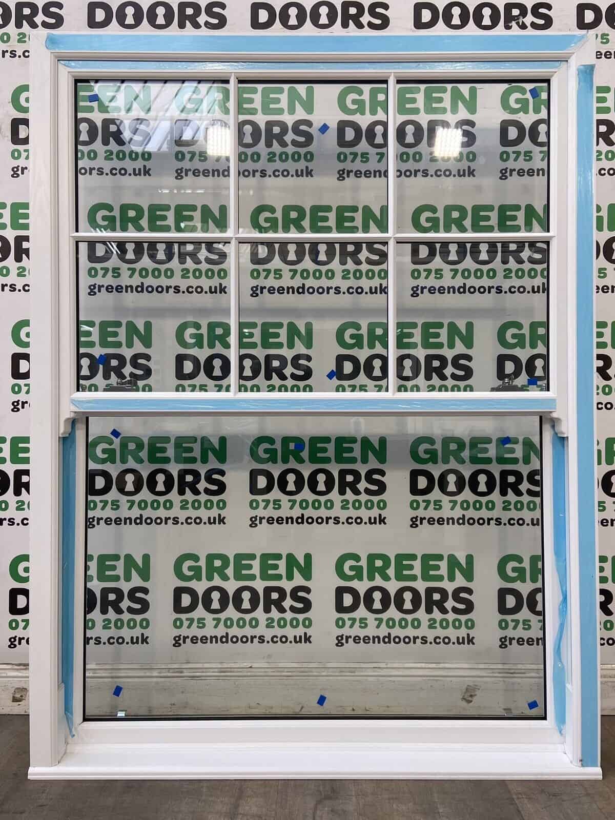 Victorian Sliders Upvc White Box Sash Window | Green doors