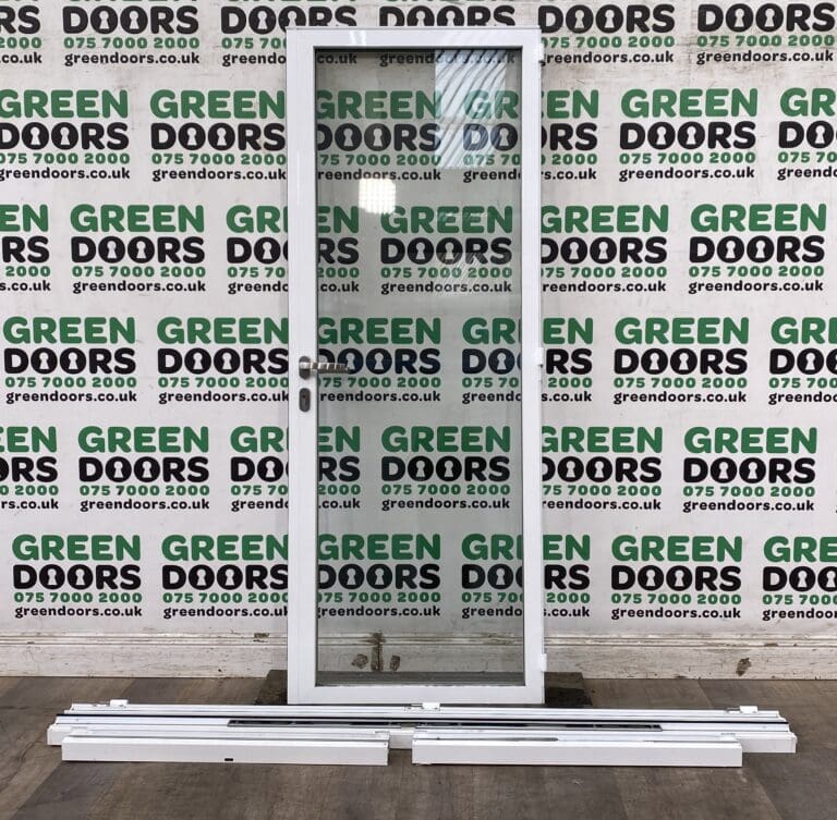 White Aluminium Back door | Green doors