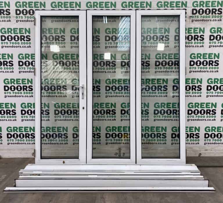 White Wooden Bi-folding doors | Green doors