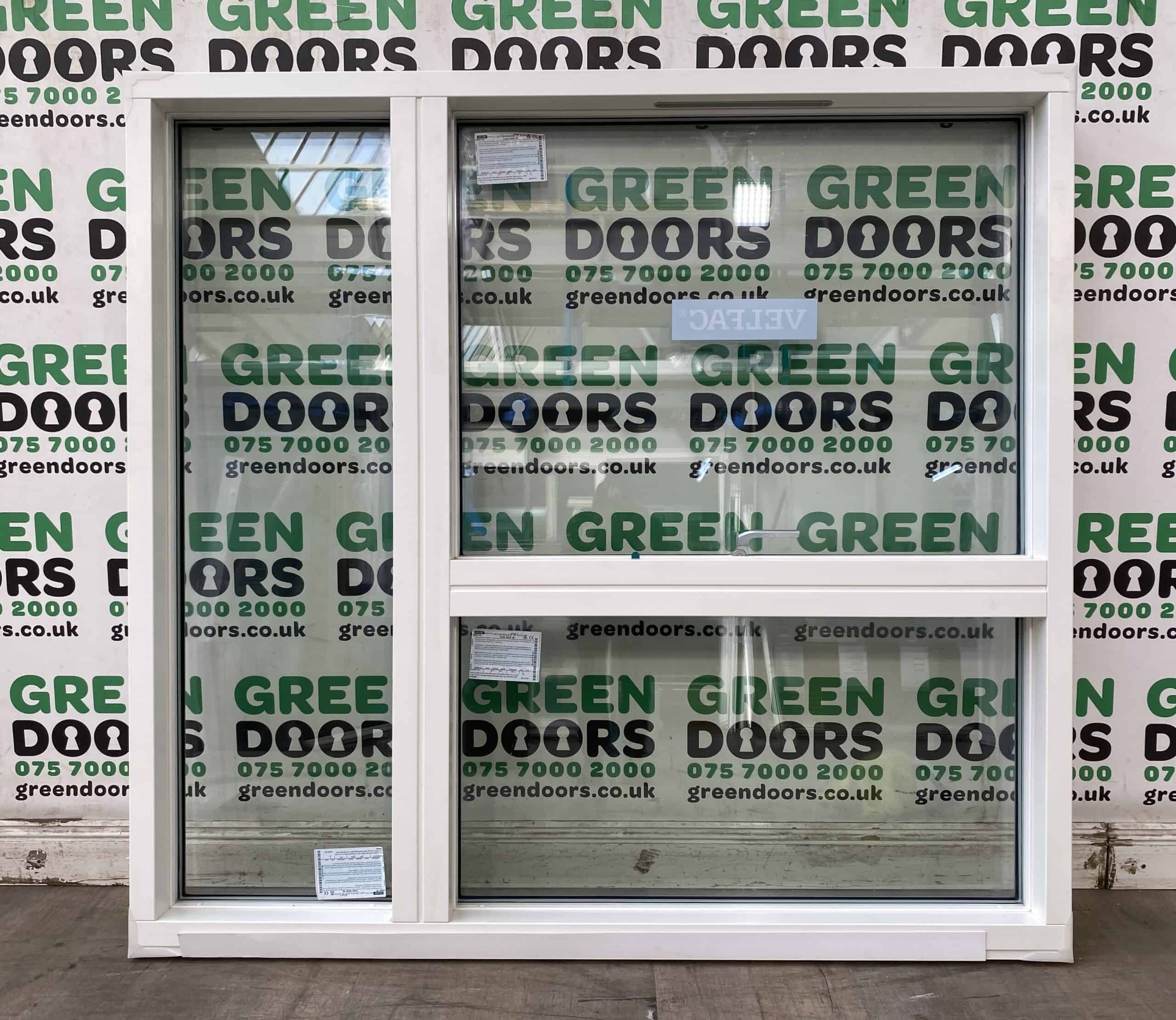 Grey Aluminium Casement window | Green doors