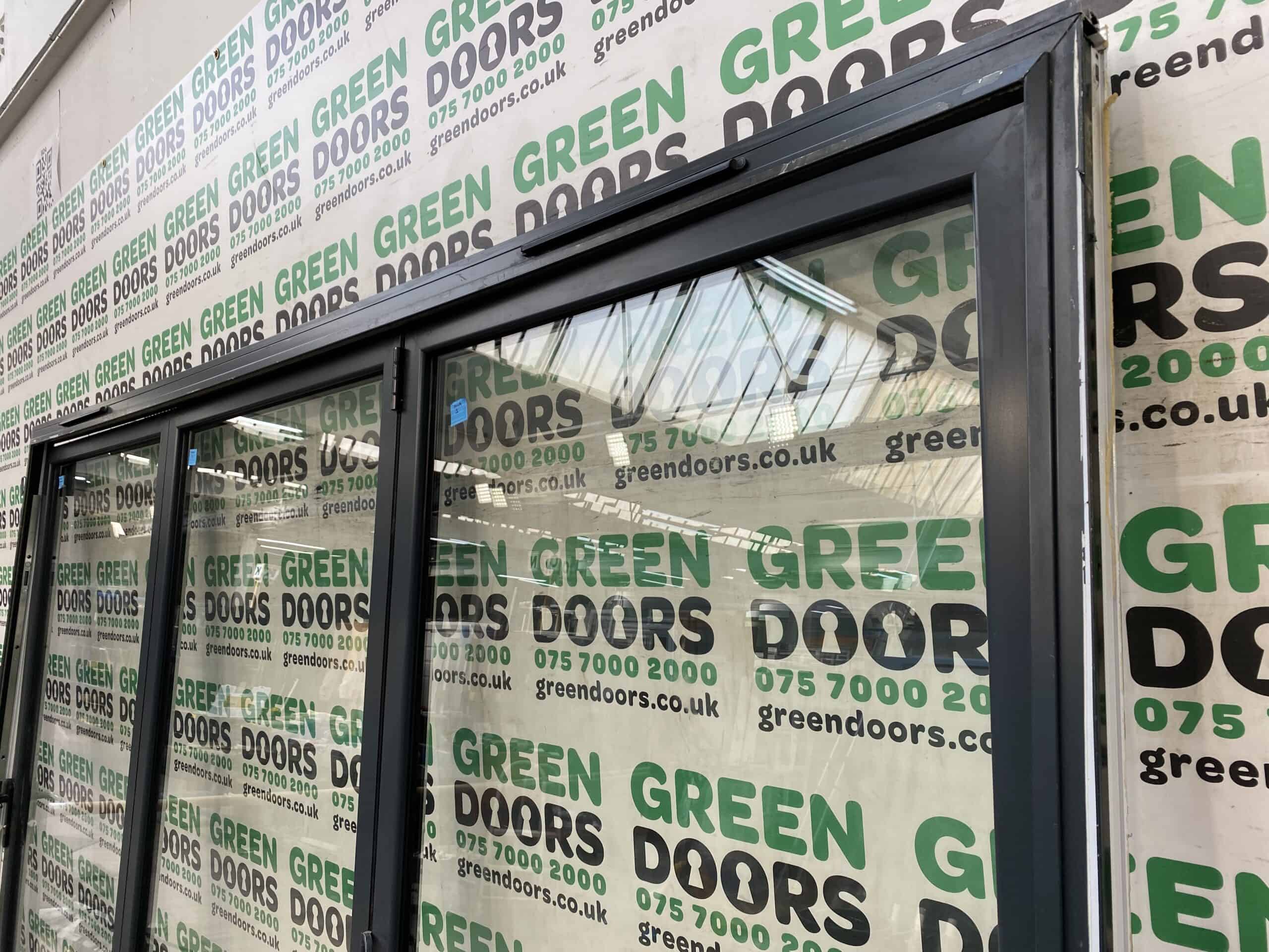 Grey Aluminium Bi-folding doors | Green doors