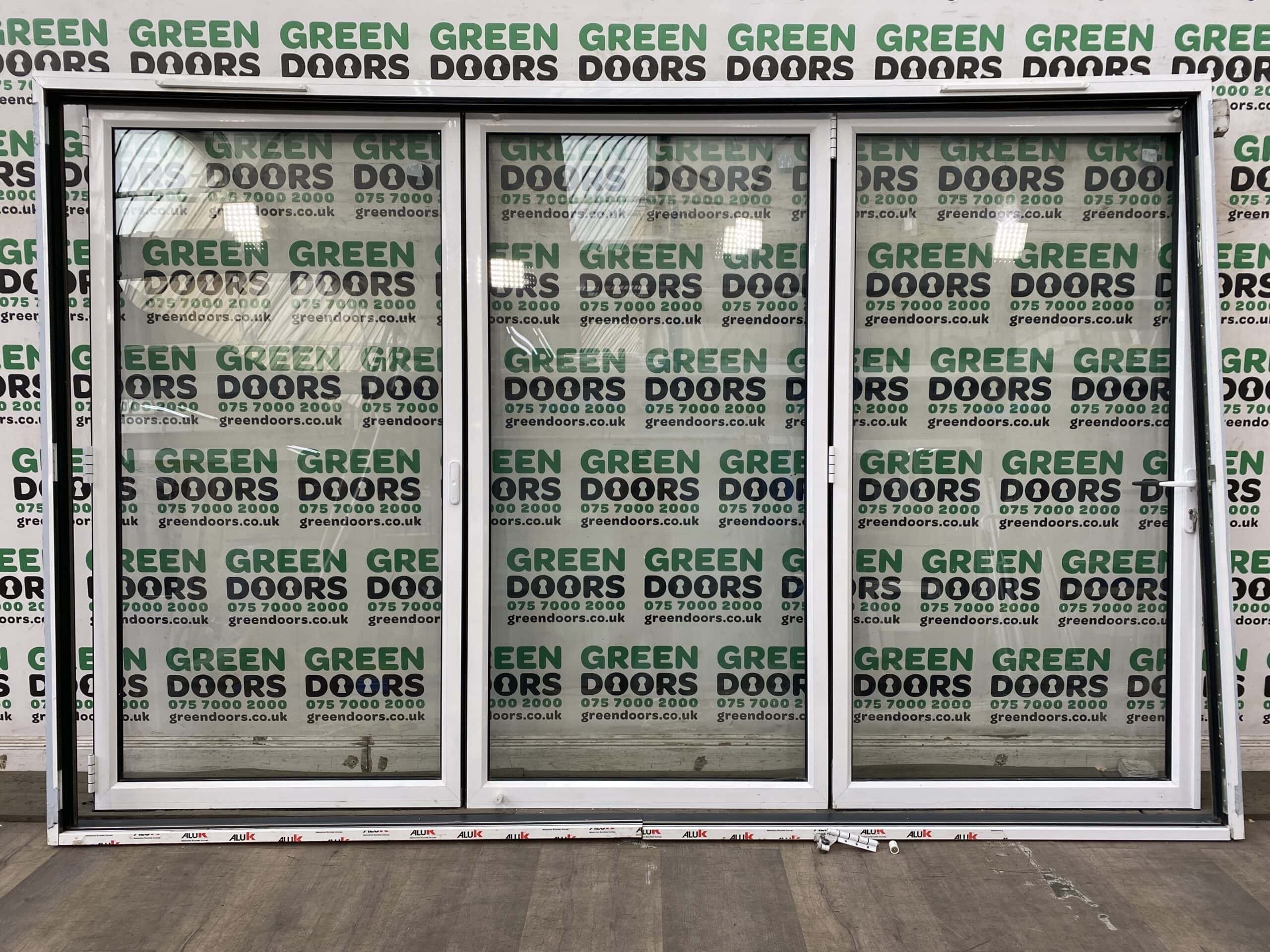 Grey Aluminium Bi-folding doors | Green doors
