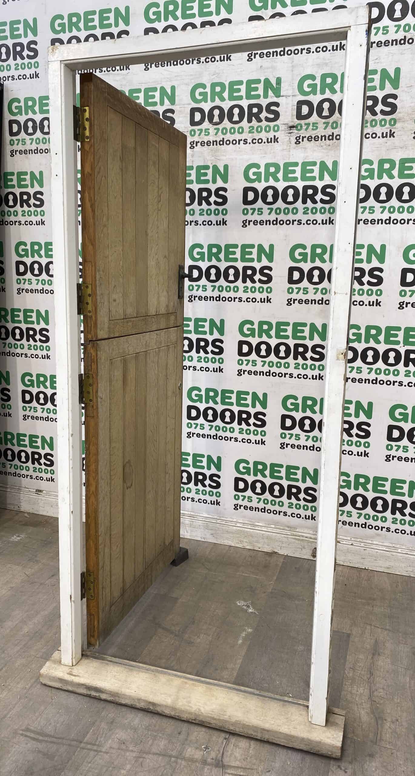 Original wood grain / varnished Wooden Stable door | Green doors
