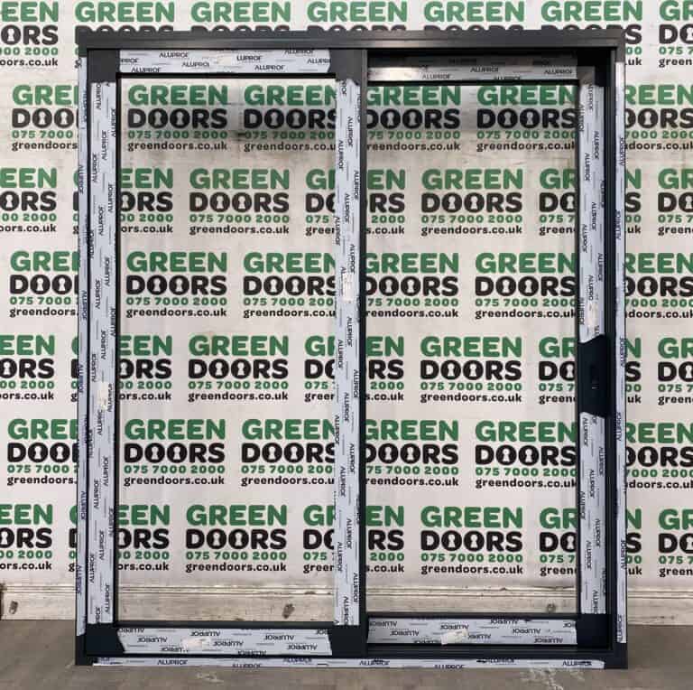 Grey Aluminium Patio / Sliding doors | Green doors