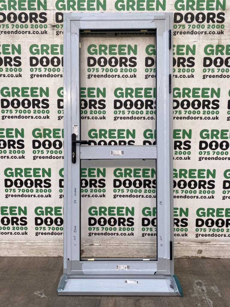 Grey Aluminium Back door | Green doors