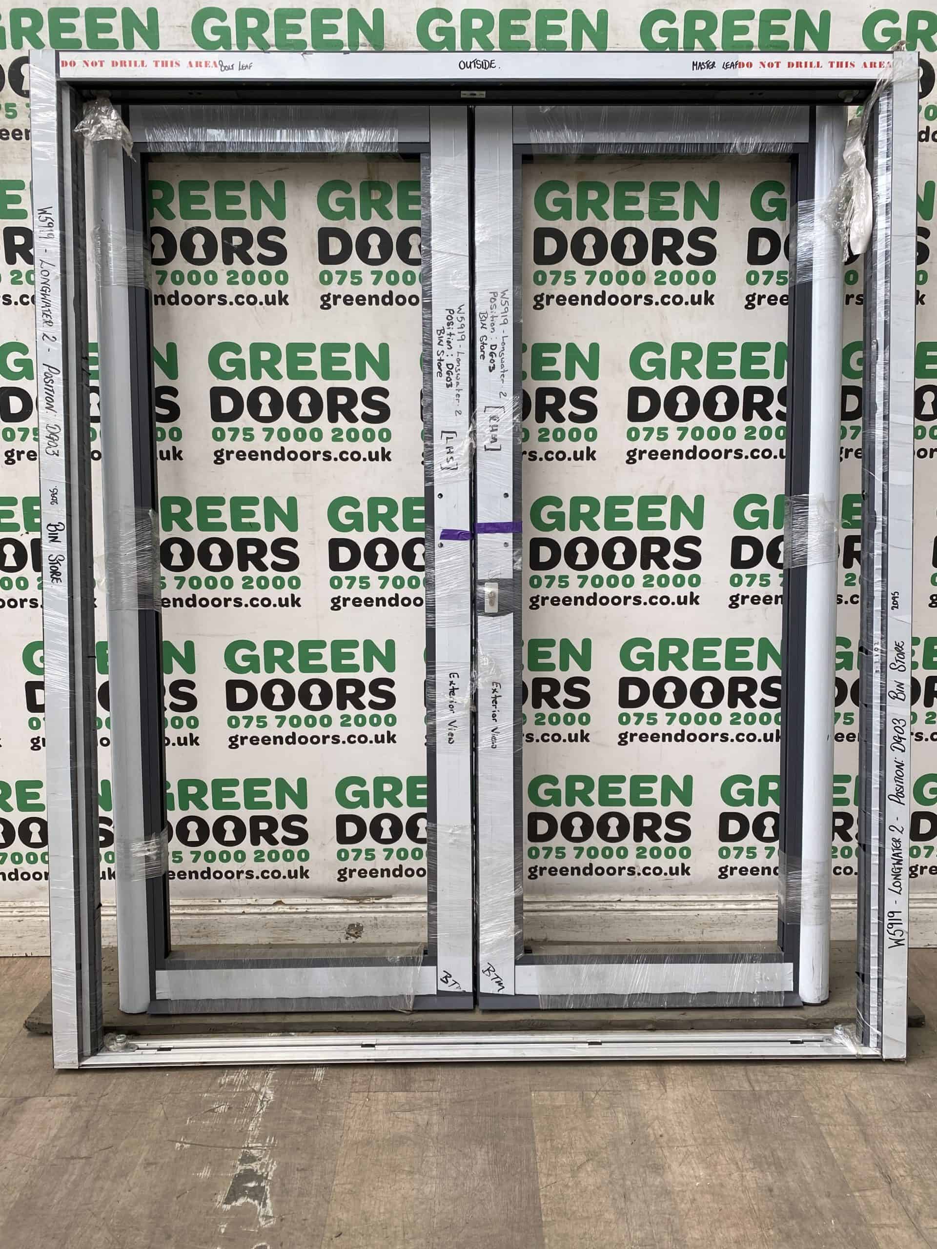 Grey Aluminium French doors | Green doors