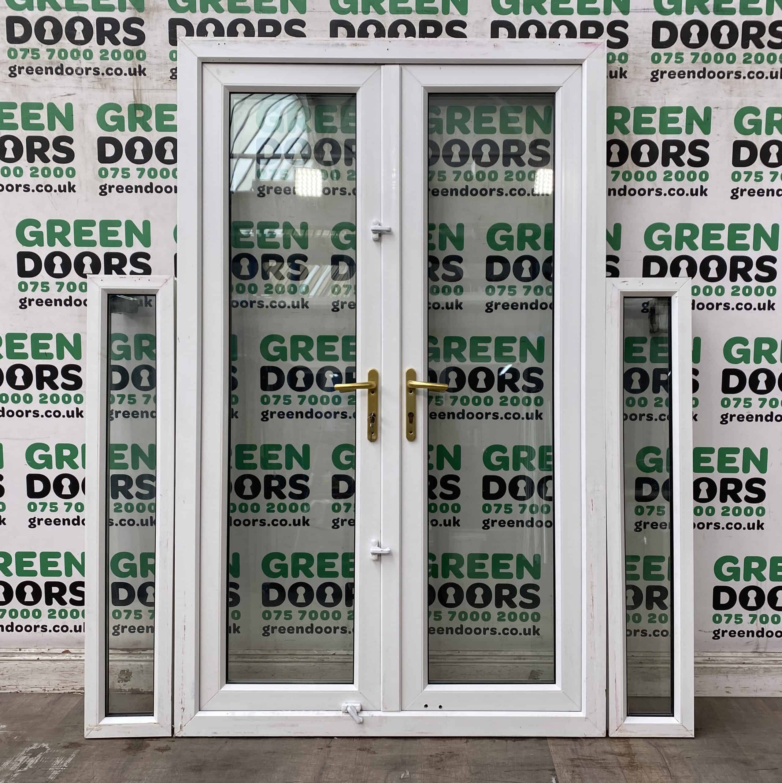 White uPVC French doors | Green doors
