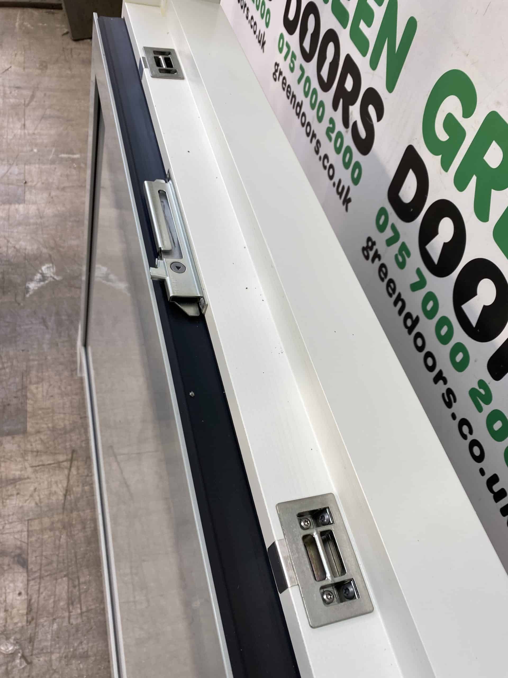 Grey Aluminium Casement window | Green doors